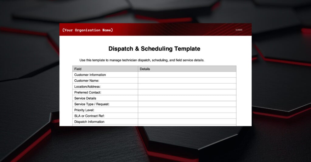 Free Dispatch Template (Excel, PDF, Word Downloads) - MSI Data