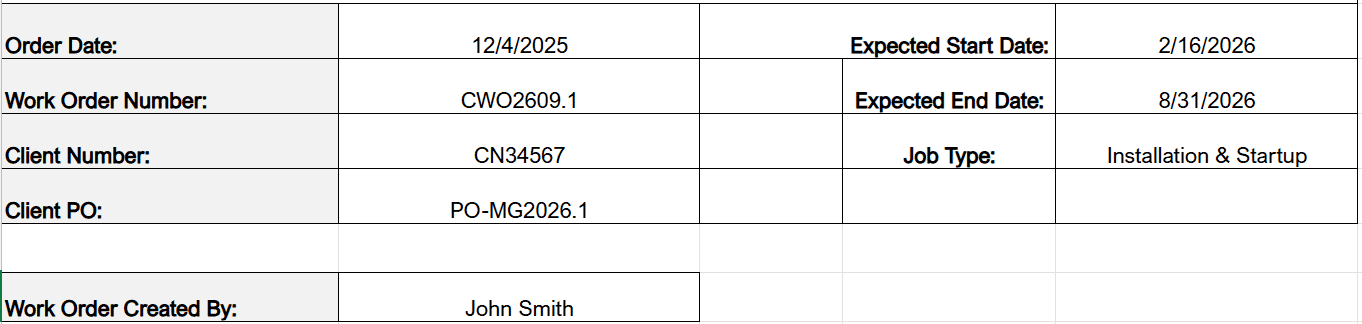 Free Construction Work Order Template (Excel, Word & PDF Downloads ...