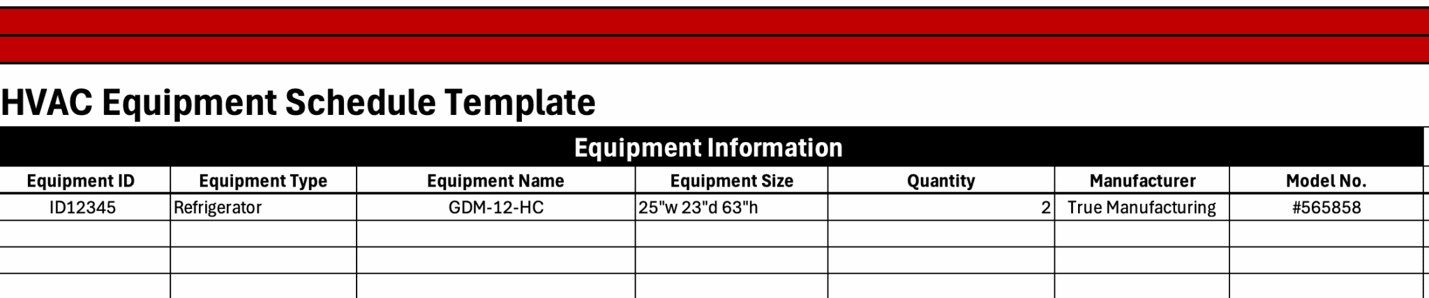 Free HVAC Equipment Schedule Template (Excel, PDF, Word Downloads ...