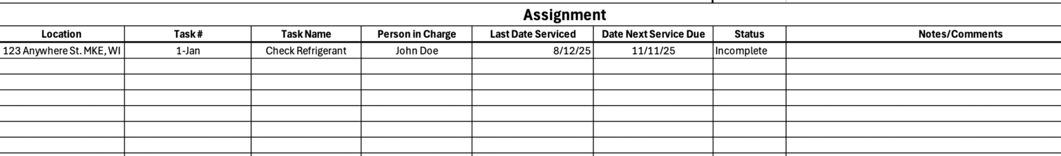 Free HVAC Equipment Schedule Template (Excel, PDF, Word Downloads ...