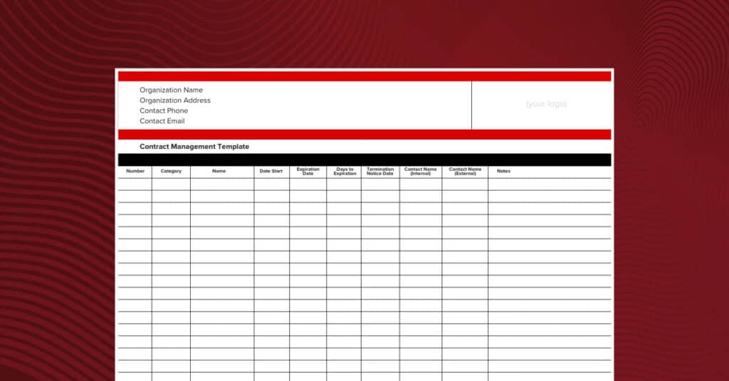 Free Contract Management Template (Excel, PDF, Word Downloads) - MSI Data